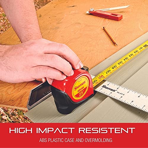 Starrett Exact Retractable Metric Pocket Tape Measure with Nylon Coating, Self Adjusting End Hook, and Steel Belt Clip - 3/4" Width x 5m Length - KTX34-5M-N
