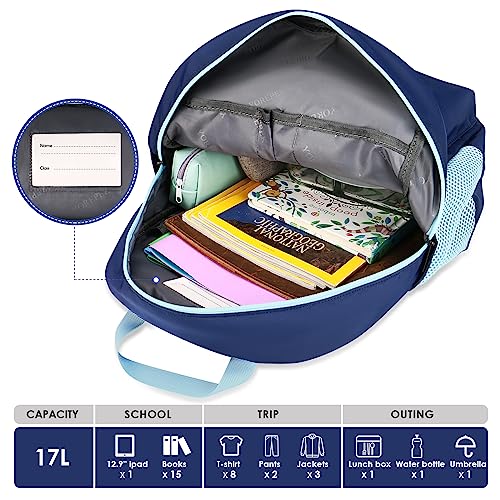 YOREPEK Kids Backpack for Boys, Lightweight School Bookbag for Kids 3-6 Years Old, Preschool Backpack with Breathable Back Design for Toddlers, Kindergarten, Elementary, Early Grade School, Blue