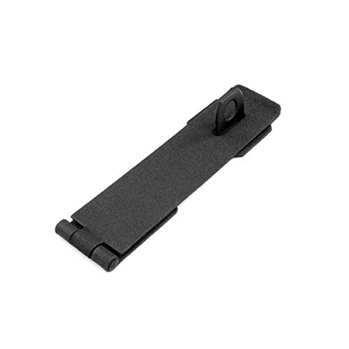Renovators Supply Manufacturing Door Lock Latch 6 1/4 in. Black Wrought Iron Hasp Latch Garage Barn Door Lock with Mounting Hardware