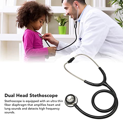 Stethoscope, Professional Clear Transmission Soft Ear Plugs Fetal Heart Stethoscope Dual Head Stainless Steel for Nurses for Clinic