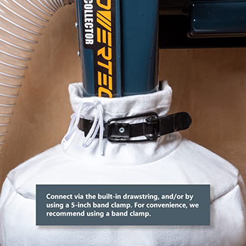 POWERTEC DC5370 Wall Mounted Dust Collector with 2.5 Micron Filter Bag | 537 CFM