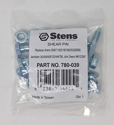 Stens Snow Blower Shear Pin Bolt 1/4" x 1-7/16" L, 10sets/pack