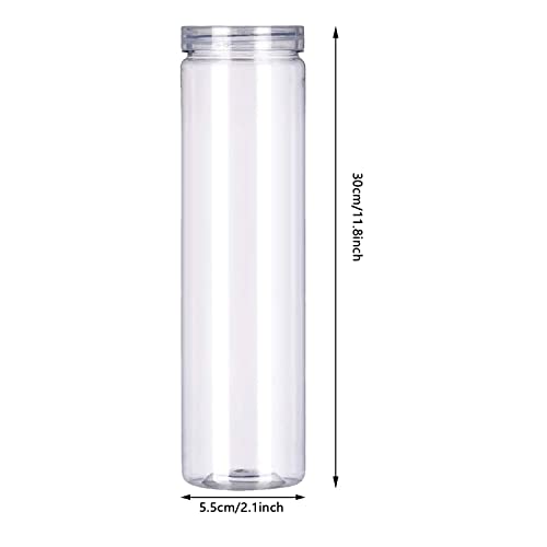 Set of 6pcs Tall Pasta Storage Container with Lid, Food Storage Jar Kitchen Canister for Spaghetti Pasta and Dry Goods 2.1"Diameter x 11.8"Height