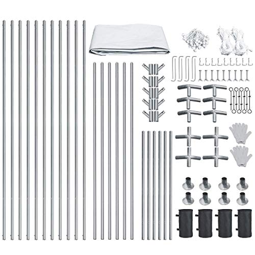 PEAKTOP OUTDOOR 10x20 ft Heavy Duty Carport Car Canopy with Removable Window Sidewalls, Portable Garage Tent Boat Shelter with Reinforced Triangular Beams, White