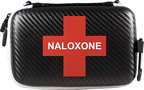 Naloxone Case for Opioid Overdose Kits | Custom Designed Hardshell Case Holds All Formulations of Naloxone | Does Not Include Naloxone (Cases Size: 7"x4.5"x 2") (Black - 10)