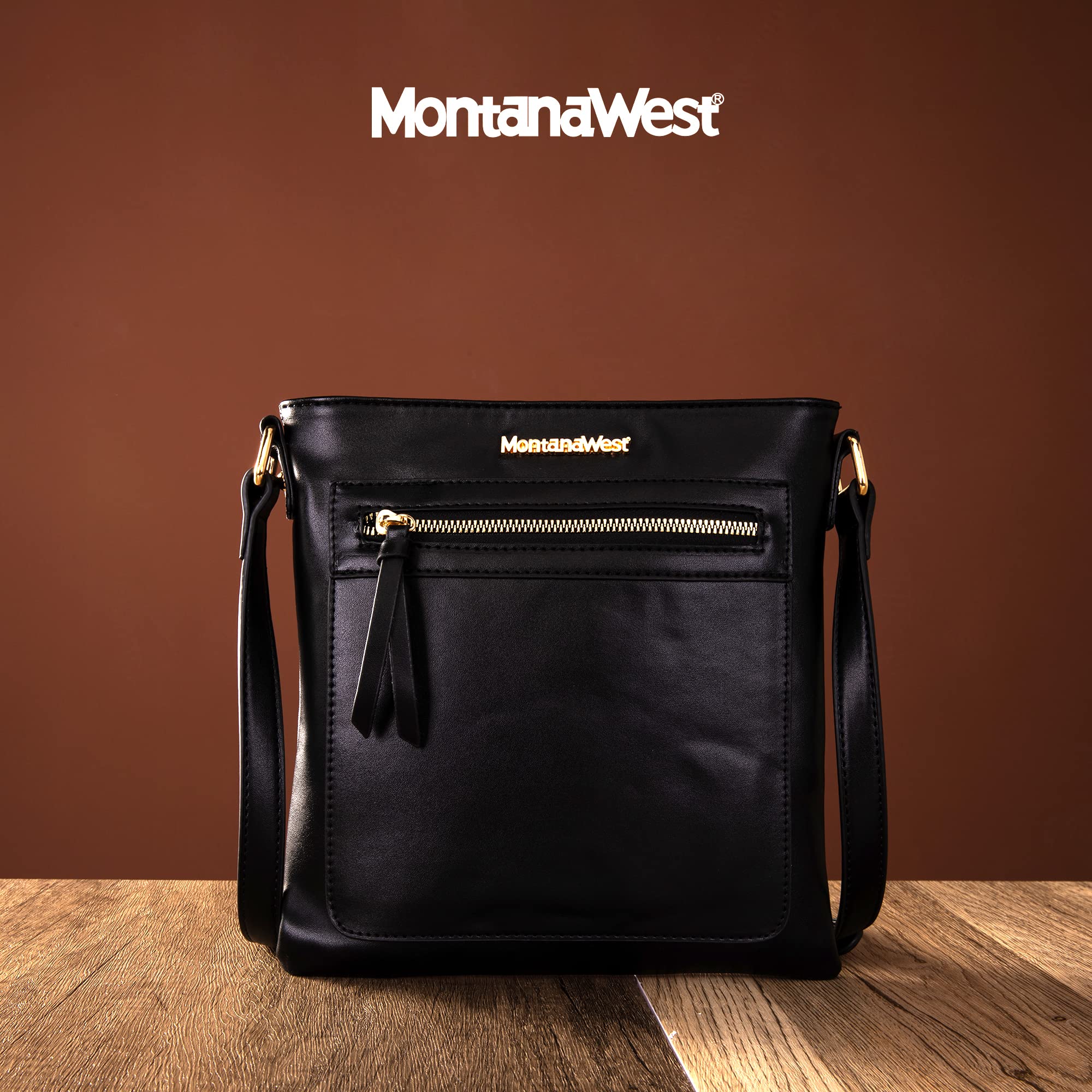 Montana West Collection Crossbody Bag for Women Side Messenger Purse Shoulder Crossover Adjustable Strap MBB-MWC-136BK, Black