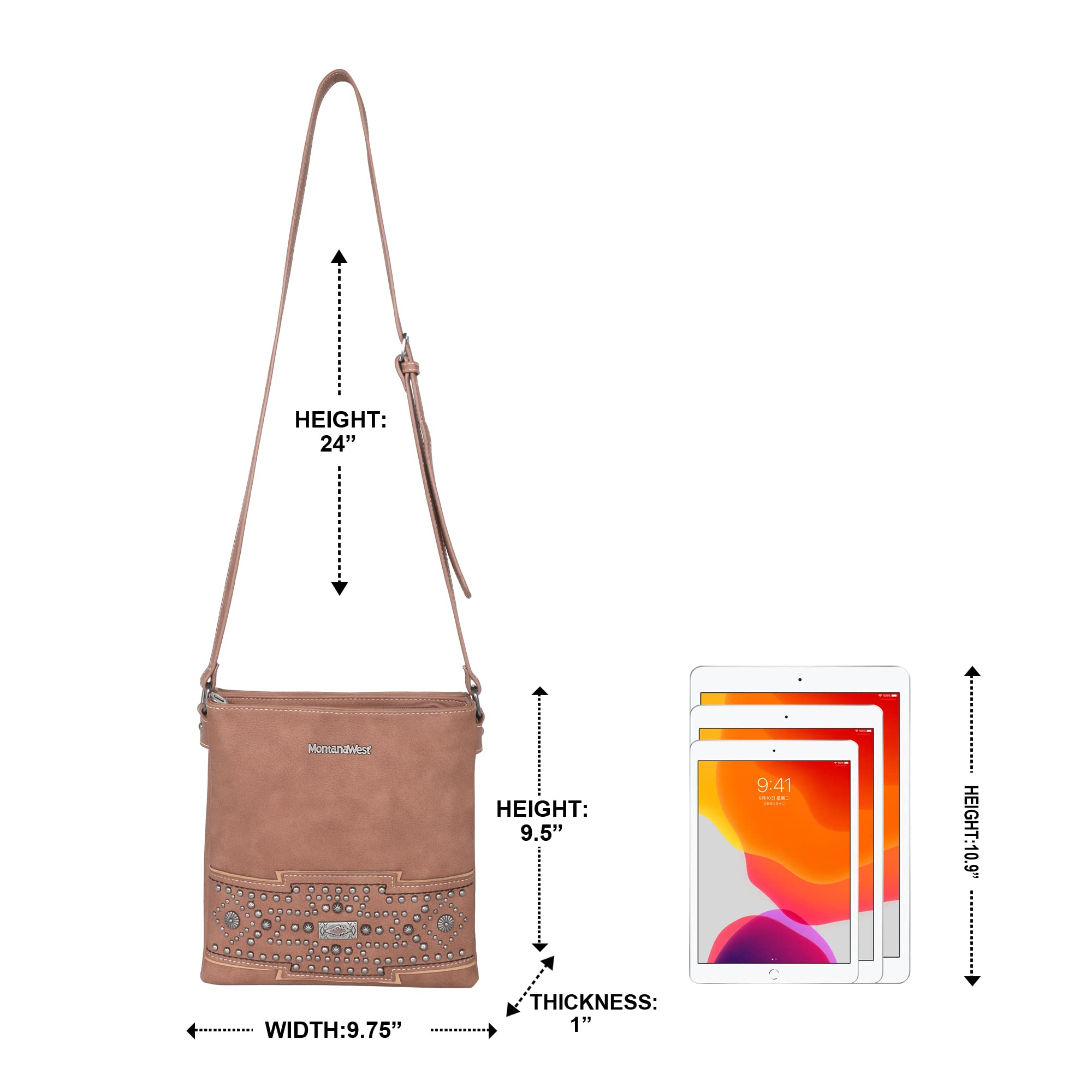 Montana West Leather Concealed Carry Crossbody Bag Western Purses for Women MW1113G-9360BR
