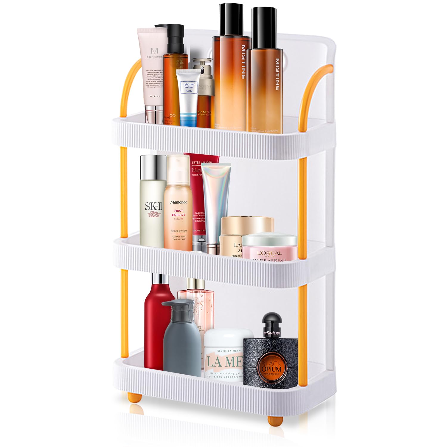 Storage Rack Bathroom Organizer Organizer Rack Corner Storage Organizing Organizers and Storage Bathroom Counter Organizer Desktop Shelf Medicine Cabinet Organizer Makeup Organizer, 3 Tier White