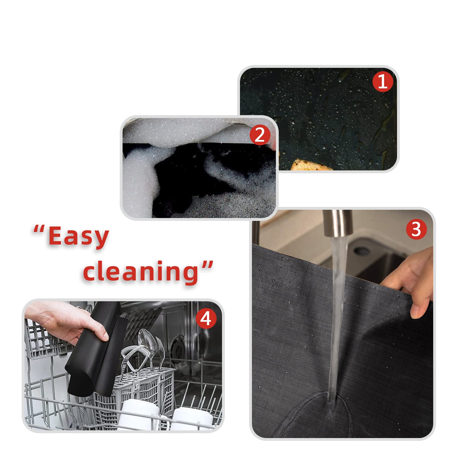 Oven Liners for Bottom of Oven, 2 Pack Large Thick Heavy Duty 100% Non-stick Reusable Teflon Oven Mat, 17βx25β Baking Mat for Electric, Gas, Toaster Ovens, Grills,Kitchen Friendly Cooking Accessory
