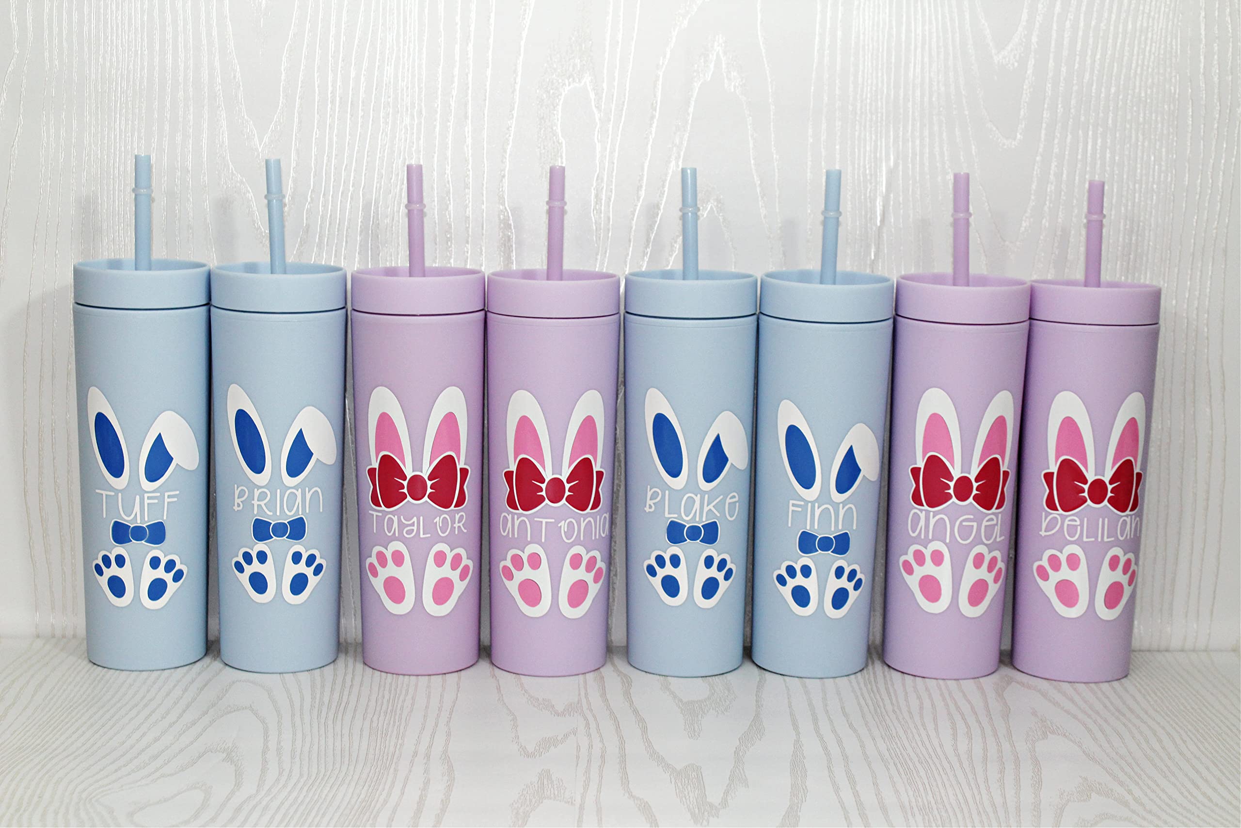 Personalized Easter Gift for Girls - Little Girl Easter Tumbler - Easter Basket Cup with Bunny - Toddler Girl Easter Tumbler-Boy Easter Gift (Purple)