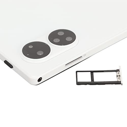 Naroote 10.1 Inch Tablet, Octa Core White Phone Tablet 5G WiFi for Work (US Plug)