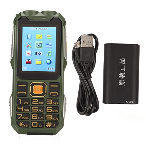 Naroote Big Button Senior Mobile Phone, Senior Mobile Phone 2G 1.3MP Camera Calculator for Indoor (Green)