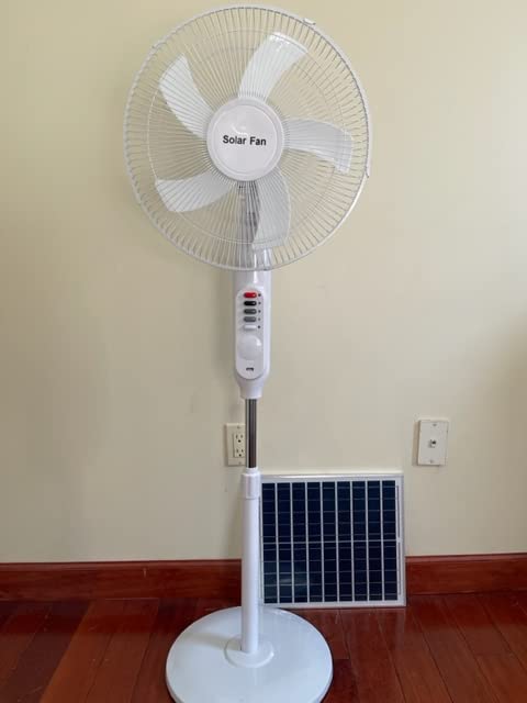 Rechargeable Fan 16” Solar, USB, Lamp, 18000 mAH Battery, Operated Stand Fan.