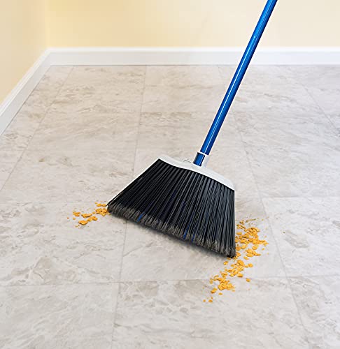 Quickie Extra-Reach Angle Broom, Flagged Bristles, Angle Broom for Garages, Courtyard, Sidewalks, Decks and Outdoor Surfaces, Perfect for Home Kitchen Room Office Floor