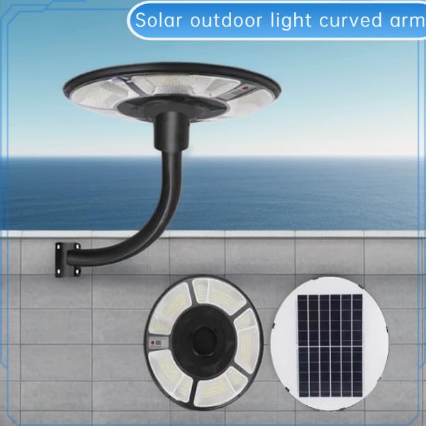 UFO Outdoor Solar Lights - Curved Arm, Patio, Garden, Pathway Solar Lamps, Landscape Lighting, A High -Efficiency Solar Panel, 8 Hours Light Duration,400W,800W,Mounts to Walls or Posts