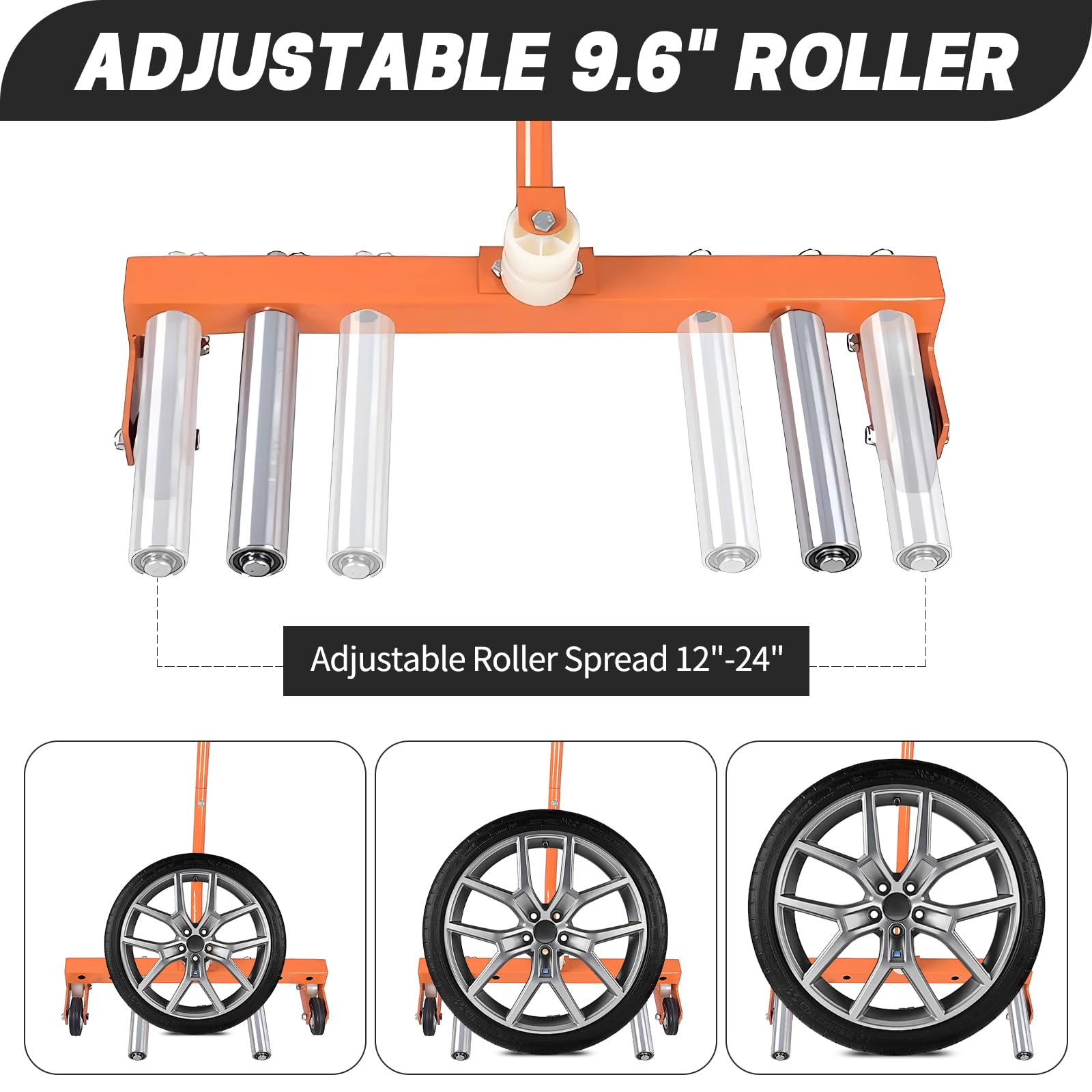 ZHAIUPON Tire Wheel Dolly Heavy Duty Adjustable Tire Moving Tool Cart Dollies for Wide Tires, Car Workshop Garage