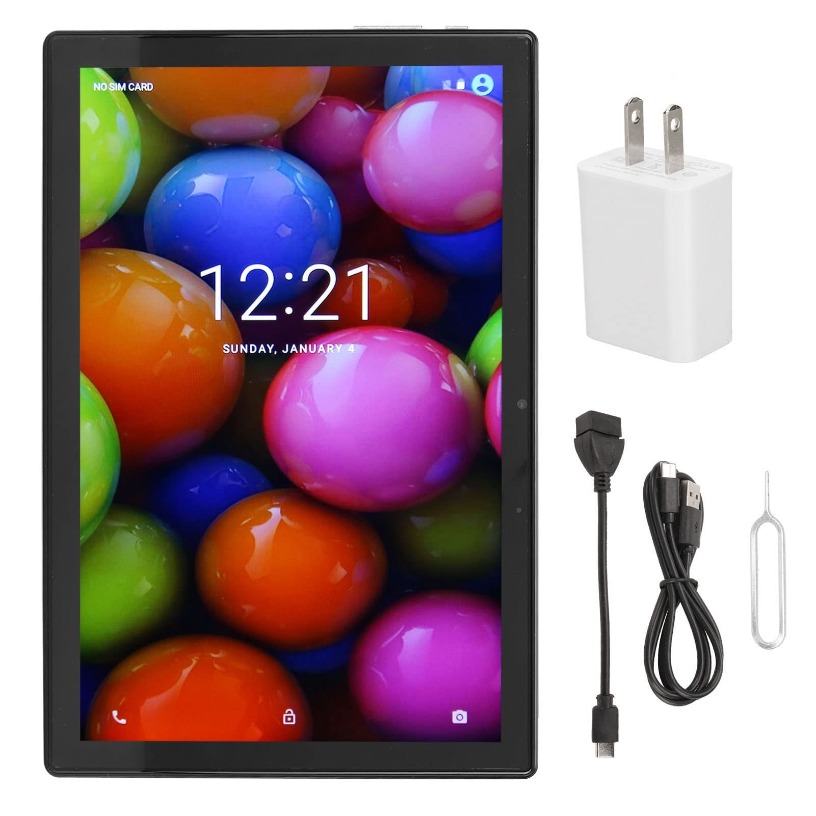 Septpenta 10.1in Tablet for Android 11, 8G 256G 1960X1080 2.5D Curved Glass IPS HD Touchscreen 8 Core 4G Calling Tablet, 8MP 20MP 6000mAh 2.4G 5G WiFi 178° Viewing Angle 100‑240V(USA)