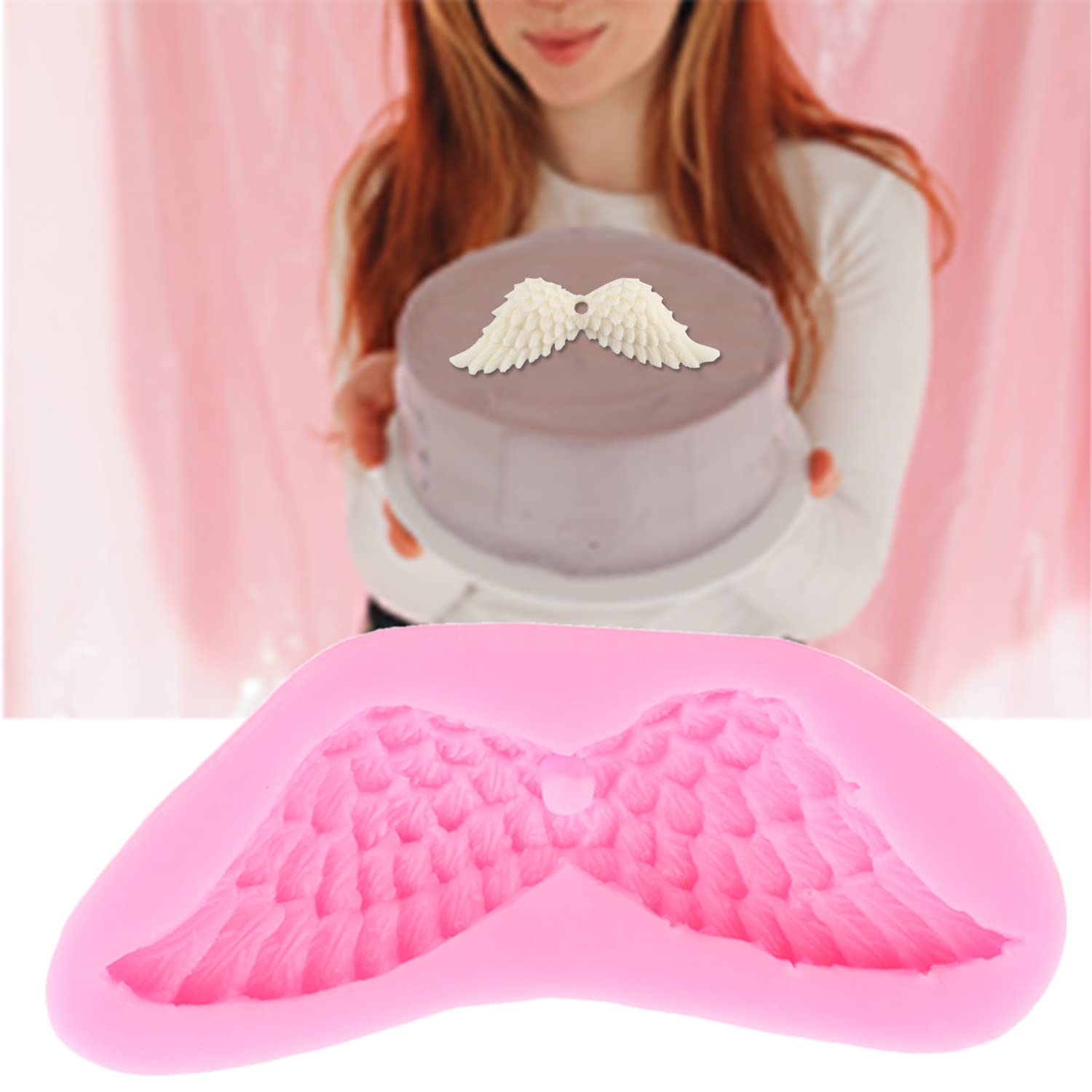 Mujiang Angel Wings Fondant Silicone Molds For Cake Decorating Chocolate Candy Resin Clay Set Of 4