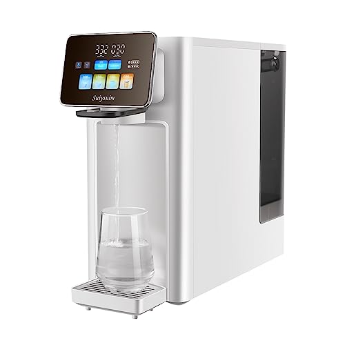 Suiysuim Countertop Alkaline Reverse Osmosis System, Self-Flushing with Pure Water, 6 Stage Water Filtration System, 3:1 Pure to Drain, WP-RSA Countertop RO Remineralization Water Filter(White)