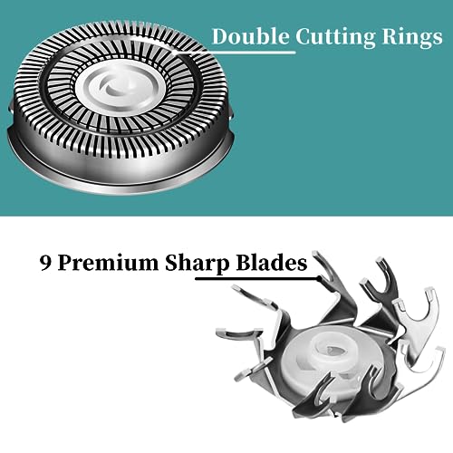 Shaver Replacement Heads Blade Compatible with Skull Shaver Replacement Blades,Compatible with Skull Carver Pitbull Gold PRO/Platinum PRO/Silver Replacement Blades,Waterproof with Brush,4 Pcs.