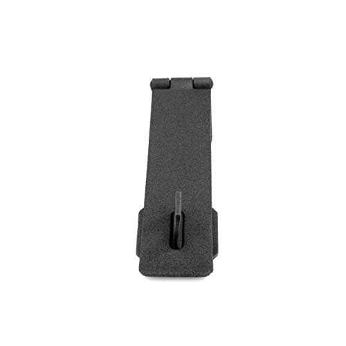 Renovators Supply Manufacturing Door Lock Latch 6 1/4 in. Black Wrought Iron Hasp Latch Garage Barn Door Lock with Mounting Hardware