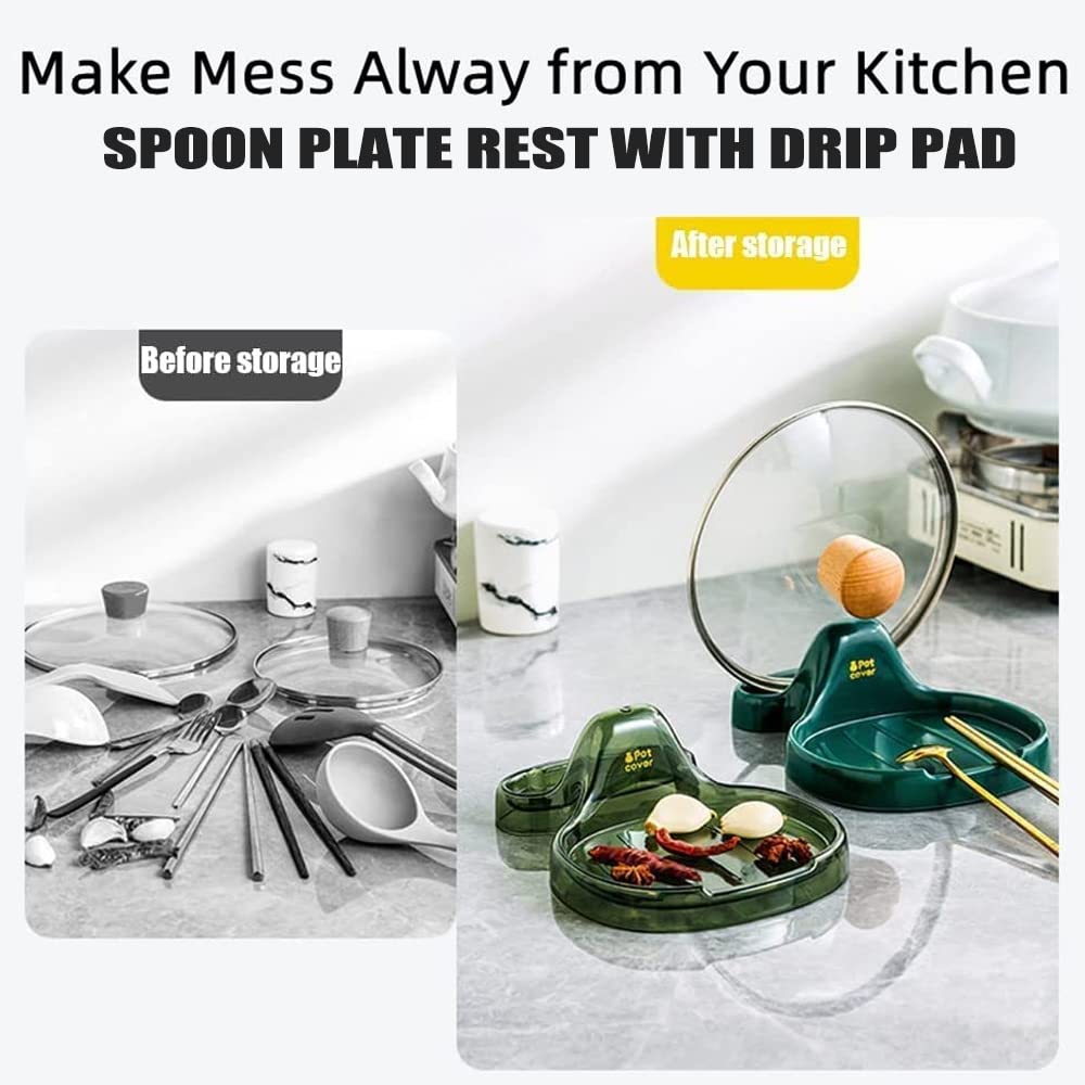 Multifunction Kitchen Spatula Rack, Versatile Pot Lid Ladle Holder, Heat-Resistant Cooking Spoon Holder, Spoon and Lid Rest, Kitchen Spoon Rest/Spoon Holder for Stove Top (3Pcs)