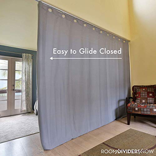 Room/Dividers/Now Ceiling Curtain Track Set - Comes with Track, Roller Hooks, Installation Hardware, Saw, and End Cap and Curtain Rail Ceiling Gliders Set - Plastic Body and Wheels with Steel Hook