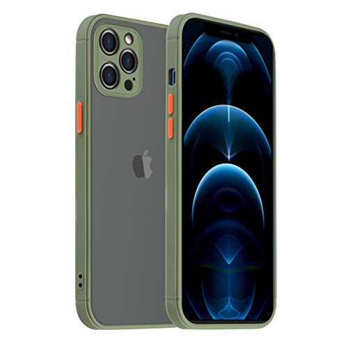 PIGLULOO Phone case Compatible with iPhone 13 Pro Max,Made of TPU+PC Hybrid Material, Anti-Fall and Anti-Collision, Lens Protection,Green Case