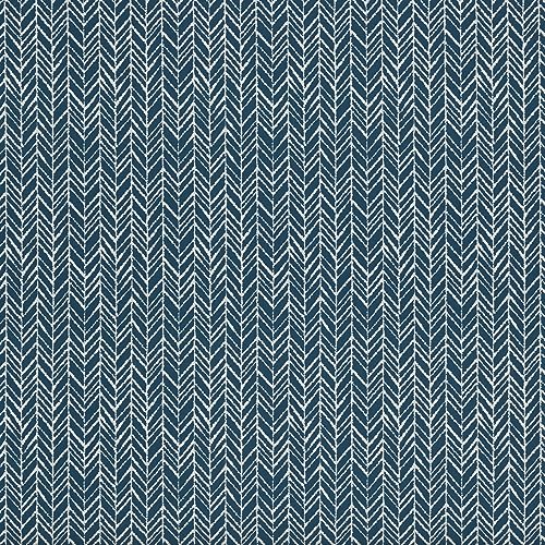 Pillow Perfect Outdoor/Indoor Herringbone Ink Tufted Seat Cushions (Round Back), 2 Count (Pack of 1), Blue