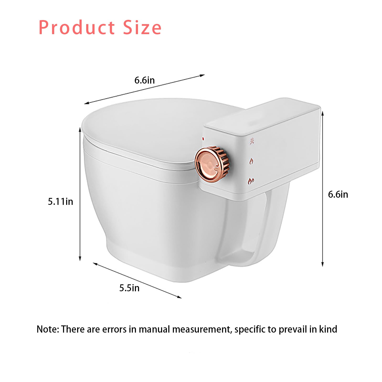 Small Rice Cooker Toilet Shaped Electric Cooker Slow Cooker, Fun Rice Cooker, 2 Quart 6 Cups Cooked Rice (3 Cups Uncooked Rice) Suitable for Pasta, Noodles, Soup Suitable for Dormitory, Office, white
