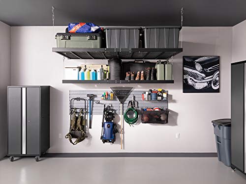 NewAge Products Pro Series Black 4'. x 4'. Wall Mounted Steel Shelf, Garage Overheads, 40402