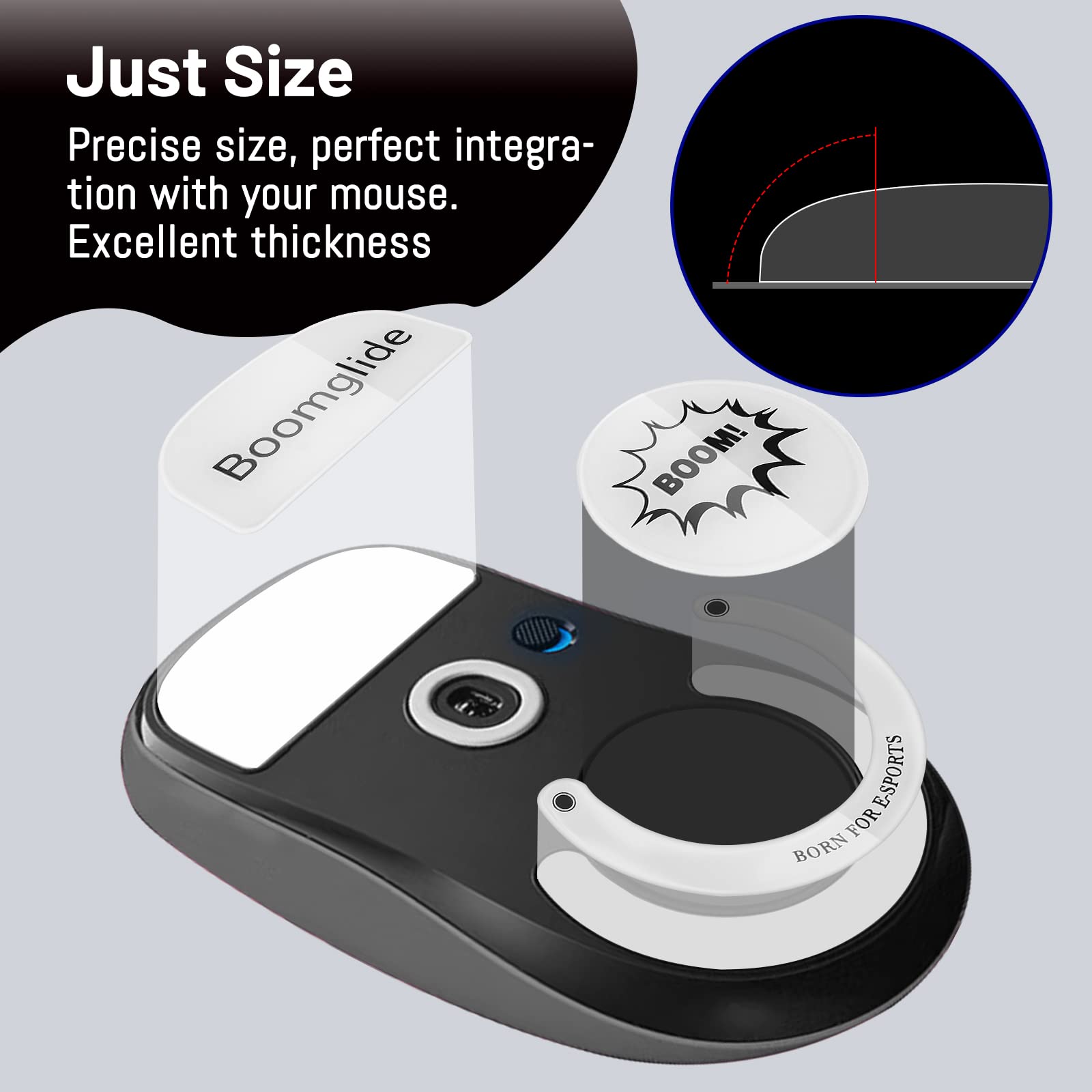 Mouse Feet Glass Mouse Skates - Gain Speed, Precision, Control and Playing Comfort, Mouse Pads for Logitech G Pro X Wireless Gaming Mouse Feet Replacement (White)