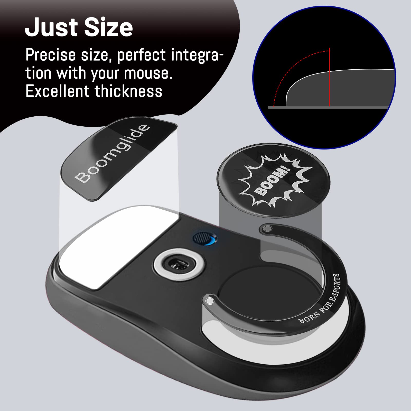 Mouse Feet Glass Mouse Skates - Gain Speed, Precision, Control and Playing Comfort, Mouse Pads for Logitech G Pro X Wireless Gaming Mouse Feet Replacement (Black)