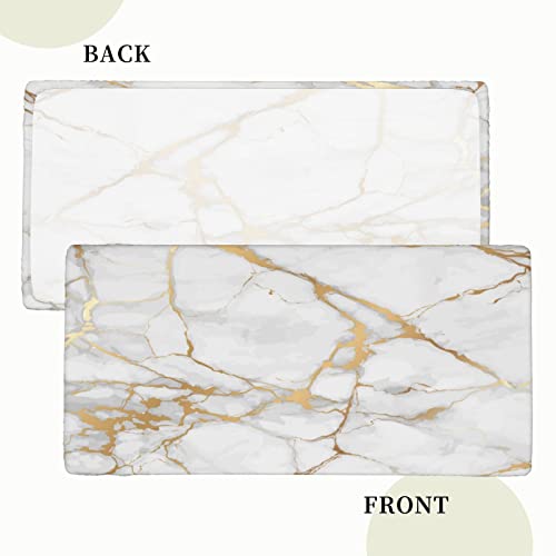 mutakin Marble White Rectangle Tablecloth Reusable Elastic Edge Table Cover Waterproof for Patio Dining Decoration 60" L X 30" W