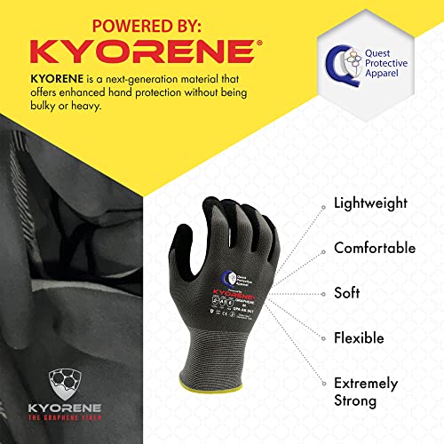 Quest Cut Resistant Work Gloves β Cut Proof Working Gloves Heavy Duty Cutting and Abrasion Protection β Puncture Resistant Gloves - Large, Pack of 3 Pairs