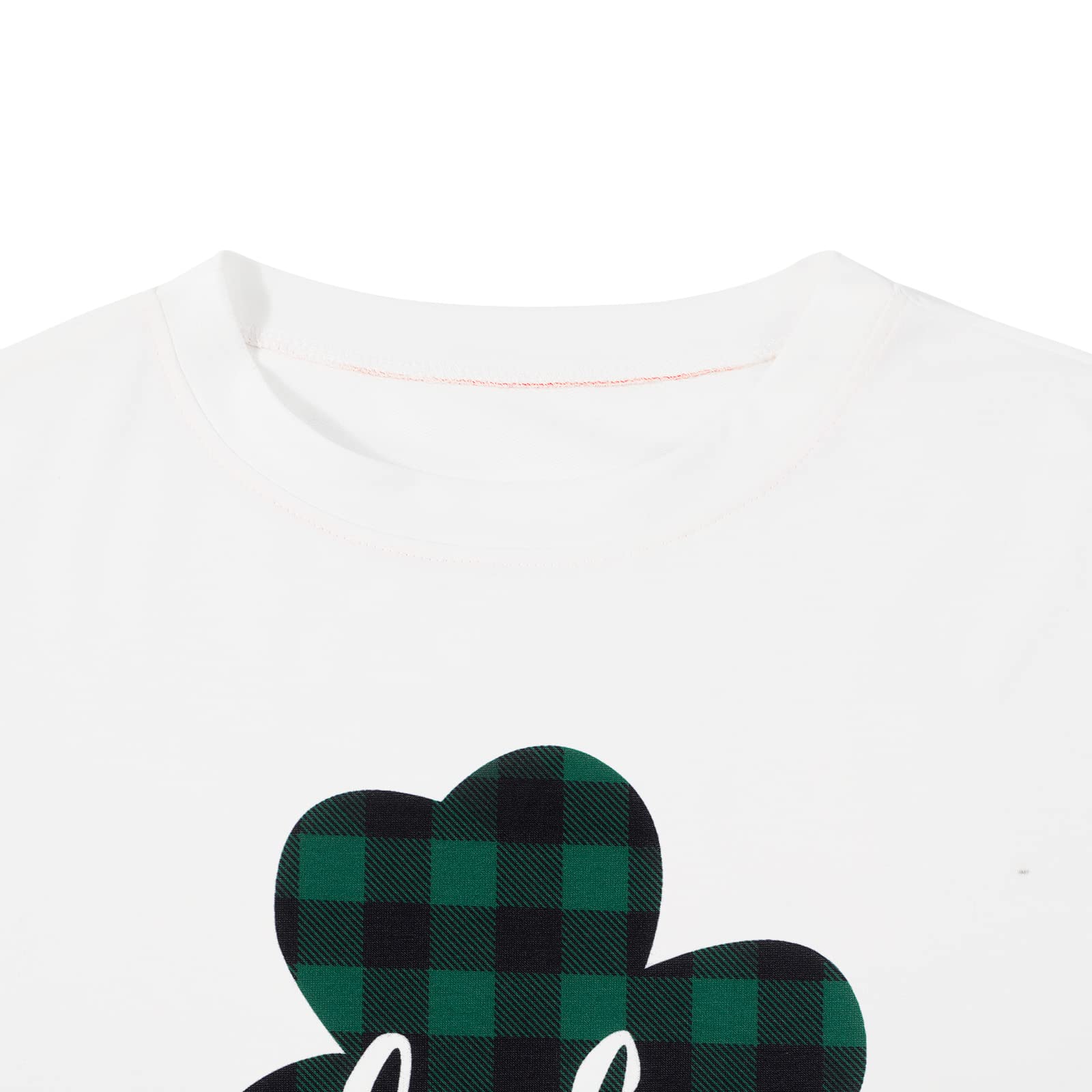 MOUSYA St Patrick's Day Dress Shirt Women Clover Heart Long Sleeve Tops Plus Size Color Block Sweatshirt with Pockets