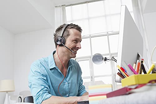 Poly - Blackwire 8225 Wired Headset with Boom Mic (Plantronics) - Dual-Ear (Stereo) Computer Headset - USB-A to Connect to your PC/Mac - Active Noise Canceling-Works with Teams (Certified), Zoom &more