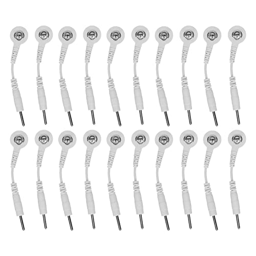 Socobeta Electrodes Cords, White 20Pcs Easy Operation Electrode Wires Reliable Promote Circulation for Treatment Devices