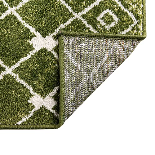 Rugs.com Moroccan Trellis Collection Rug β 6' x 9' Ivory Green Medium Rug Perfect for Bedrooms, Dining Rooms, Living Rooms