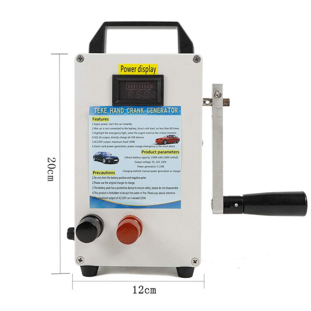 Portable Hand Crank Generator Emergency Power Supply USB Charger Phone Car Charging Survival for Outdoor Emergency Power Camping (With no Vehicle charging)
