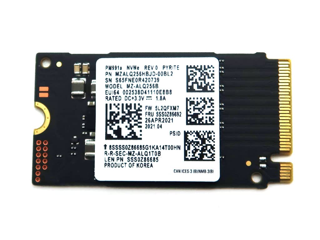 Solid State Drive MZALQ256HBJD-00BL2 Compatible Replacement Spare Part for Samsung MZ-ALQ256B 256GB M.2 2242 NVMe PCIe Gen3 x4 SSD