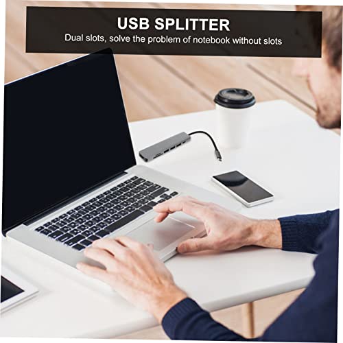 SOLUSTRE 2pcs 7 Reader Laptop USB Aluminum with Type Transfer Type-c Video to Mm Converter Accessories Holder Dock Compatible Computer More Devices Pro USB-c Card in- Adapter Type-