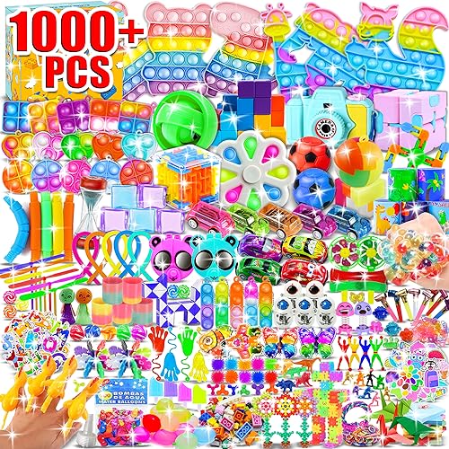 RALLYPANDA 1000+Halloween Party Favors for Kids Fidget Toys Pack Bulk Prize Box Treasure Box Goodie Bag Stuffers Carnival Prizes Classroom Rewards Pinata Fillers