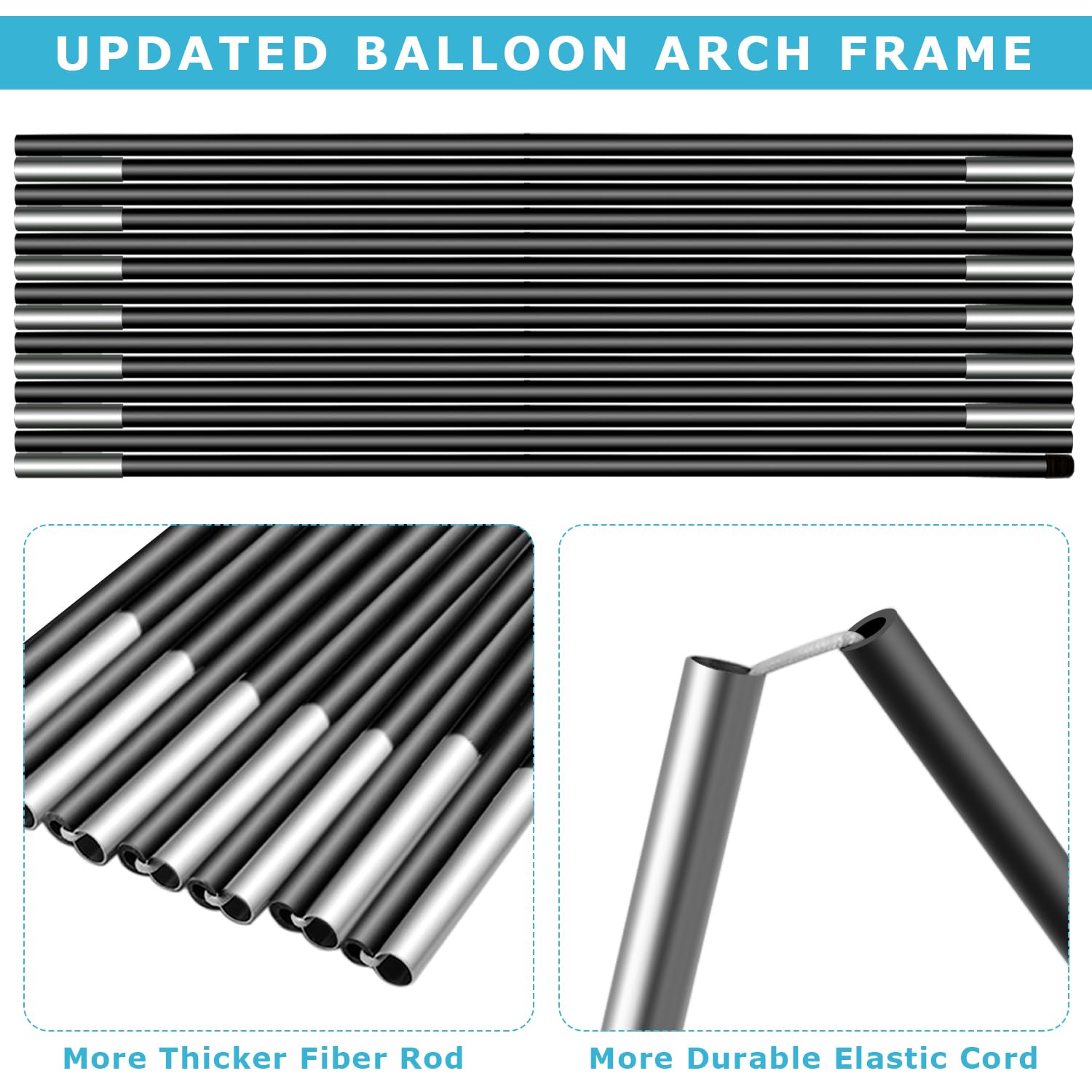VETOGETHER Updated Balloon Arch Kit, 21ft Adjustable Balloon Arch Stand with Base in 9FT Width and 10FT Height, Threaded Design Balloon Arch Frame for Birthday Baby Shower Party Ballon Arch Kit