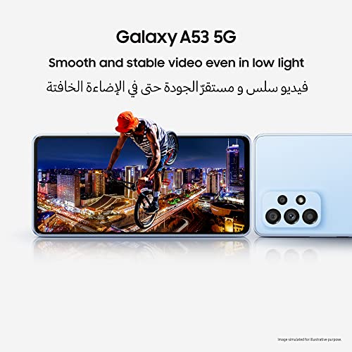 SAMSUNG Galaxy A53 5G Dual A536E 256GB 8GB RAM Factory Unlocked (GSM Only | No CDMA - not Compatible with Verizon/Sprint) - Blue