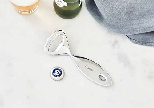nambe Twist Bottle Opener | Beer Bottle Opener | Solid and Durable Chrome Plated | 6β x 2.5β | Gift for Men Husband Father | Designed by Andrew Reed (Silver)