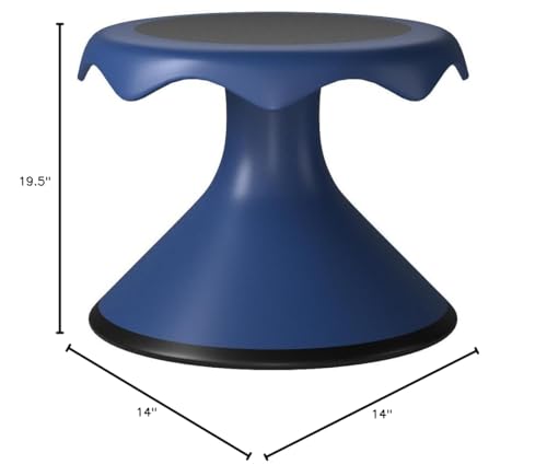 VS America Hokki Stool, Flexible Ergonomic Seating Stool for Kids and Adults, 18" Seat Height, Blue