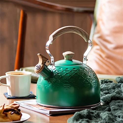 Stovetop Kettle, Tea Pots, Whistling Kettle 2.5L Capacity Stainless Steel Stovetop Teapot for Water Boiling