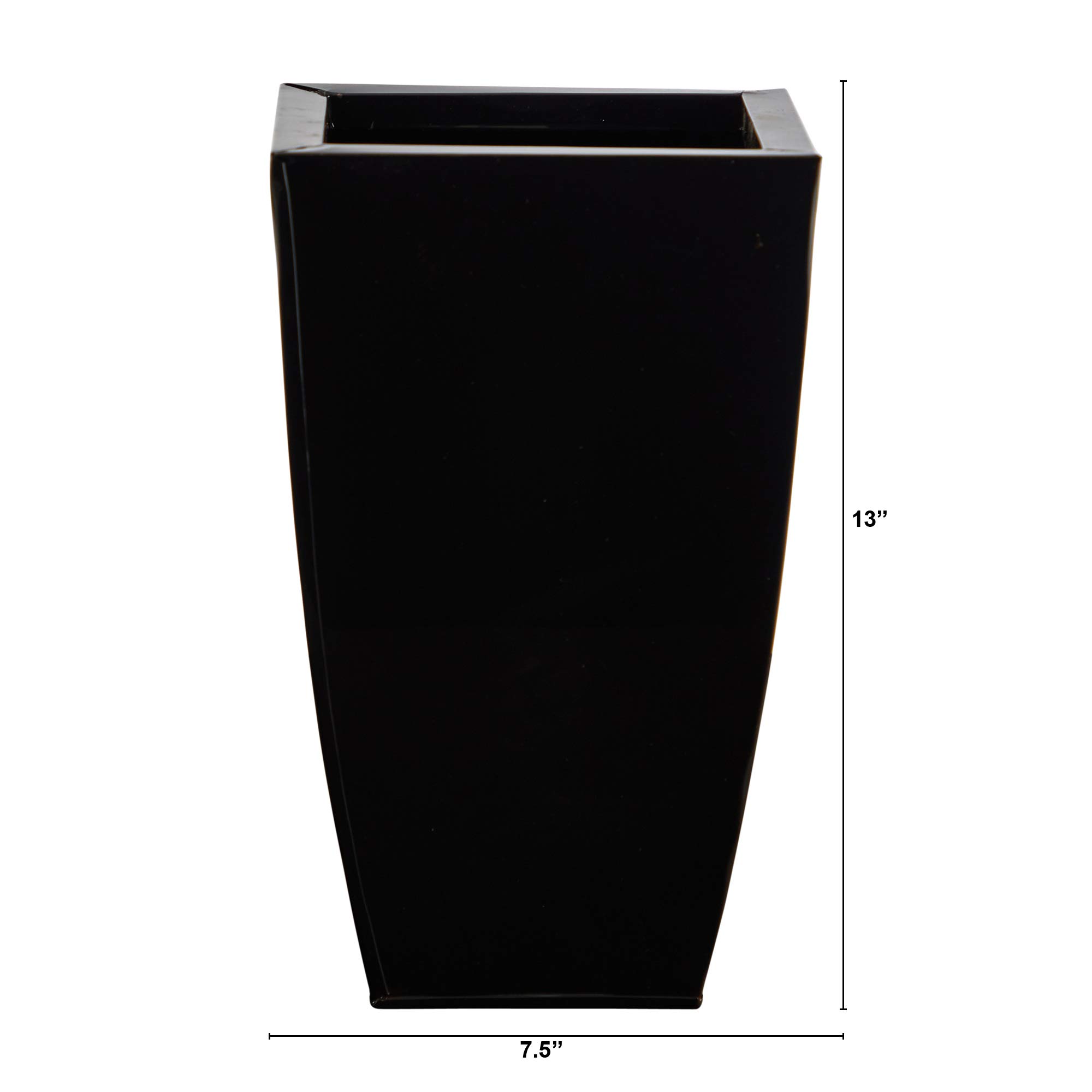 Nearly Natural 13in. Tapered Square Metal Planter