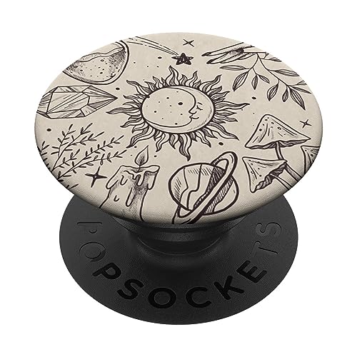 Sun & Moon Astrology Cottagecore Celestial Aesthetic PopSockets Standard PopGrip